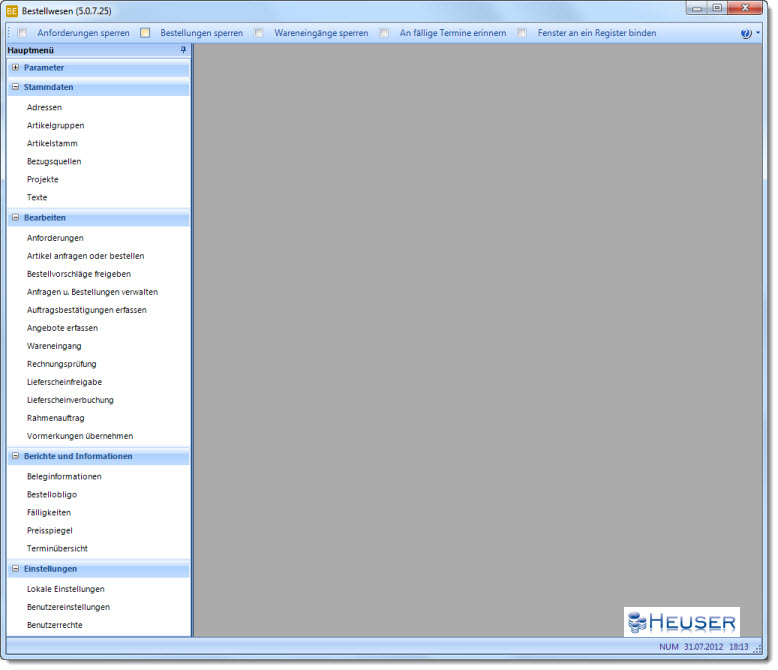 Menü- und Programmsteuerung
